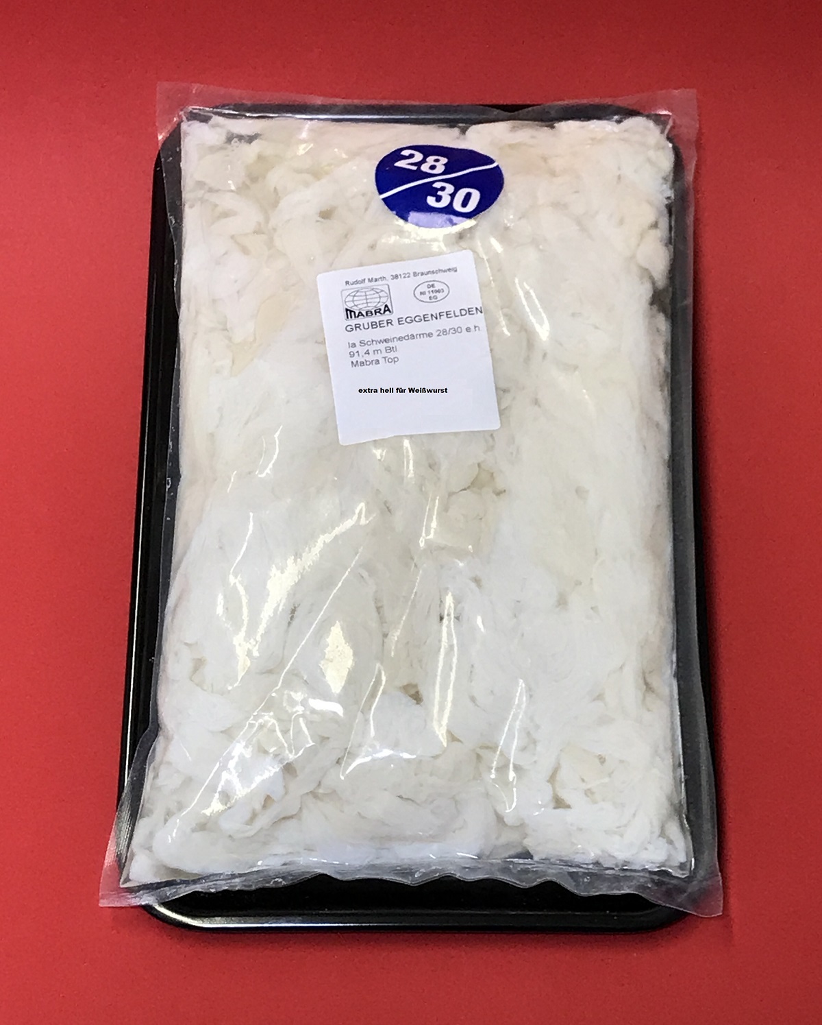 Schweinedarm 28/30 Mabra hell, eng fallend im Btl. | Online Shop ...